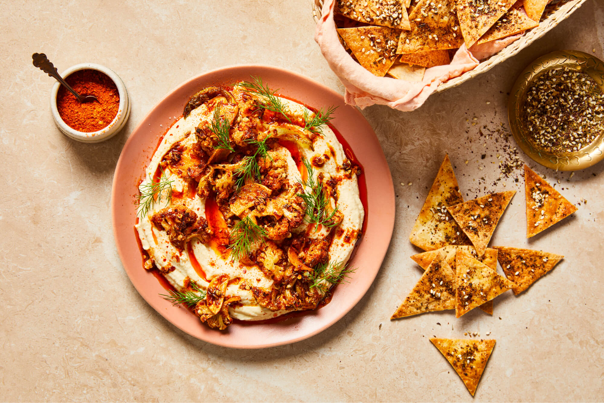 Roasted Spiced Cauliflower-Topped Hummus – The Social Kitchen